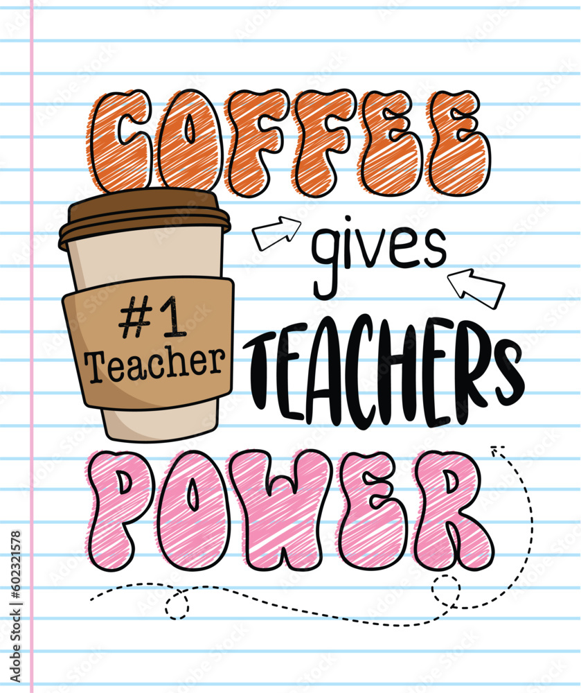 Thank you teacher card background cute notebook Stock Vector | Adobe Stock