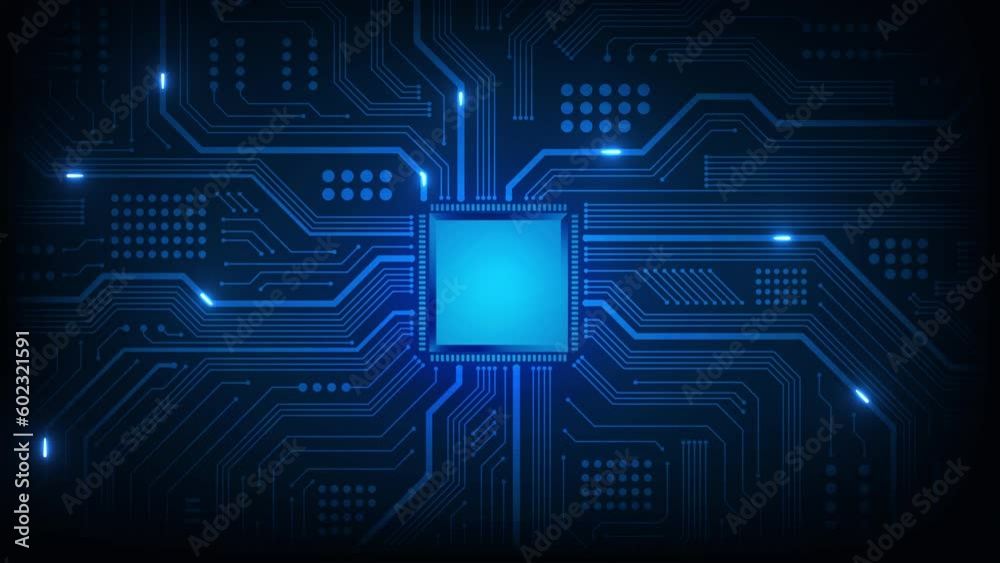 AI Futuristic technology concept, Motherboard CPU Processor Microchip Starting Artificial ...