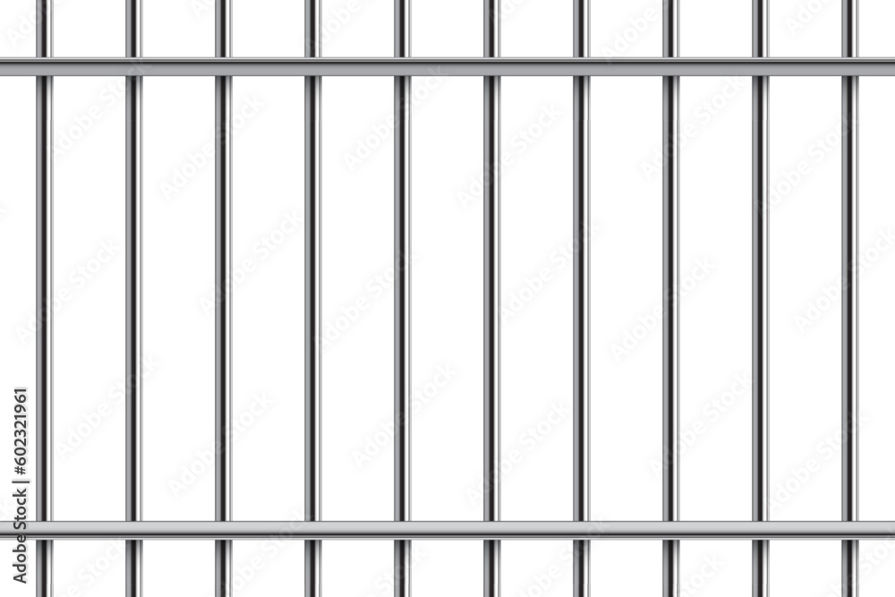 3d prison cage vector illustration. Realistic vertical and two ...