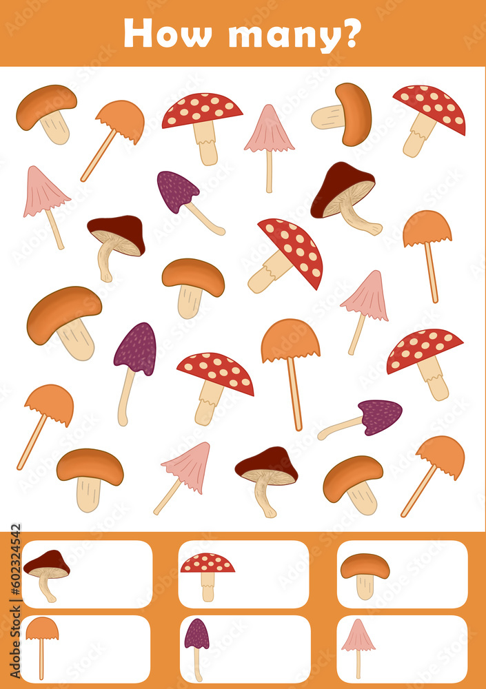 Counting children game cartoon. I spy game for toddlers. Find and count ...