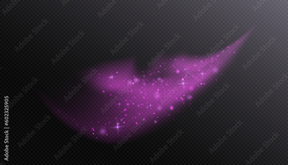 Magic sparkle cloud, purple magic star dust with sparks. Shiny mist for ...