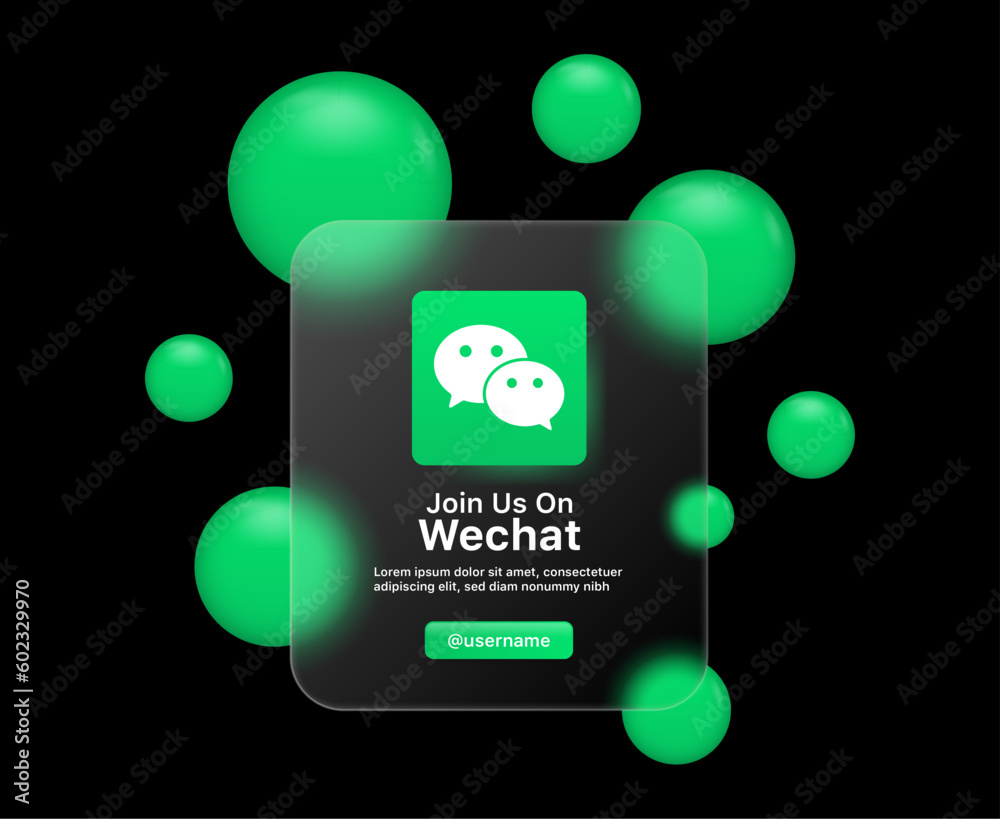 Join us on wechat app. Wechat logo social media icon button in ...