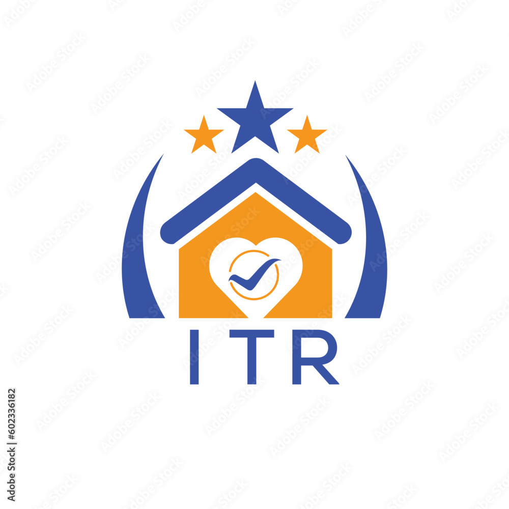 ITR House logo Letter logo and star icon. Blue vector image on white ...