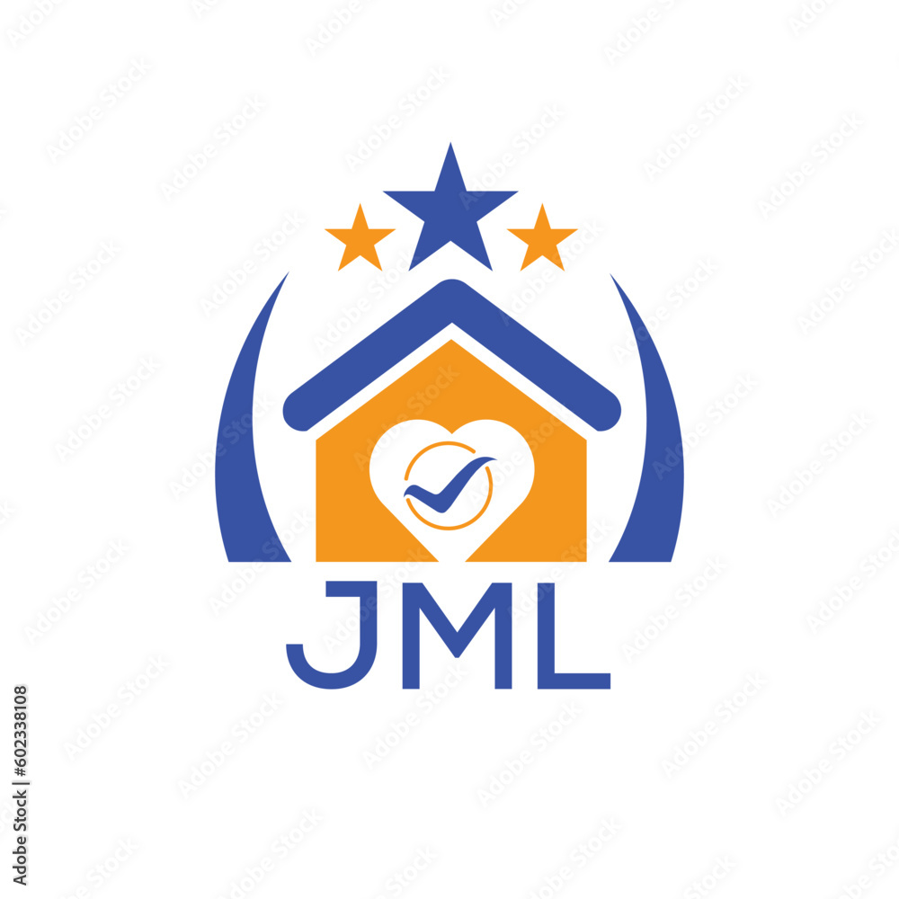 JML House logo Letter logo and star icon. Blue vector image on white ...