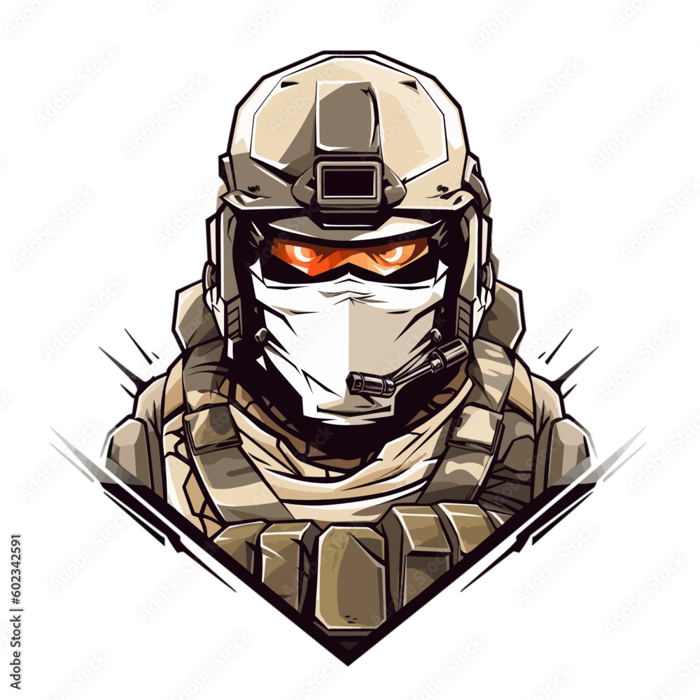 Army Soldier Mascot Logo Design for Sport and Esport Team with Modern ...