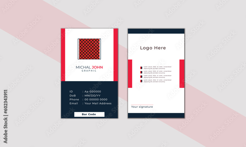 Modern Identity Card, ID Card Layout, Card Design, Professional ...