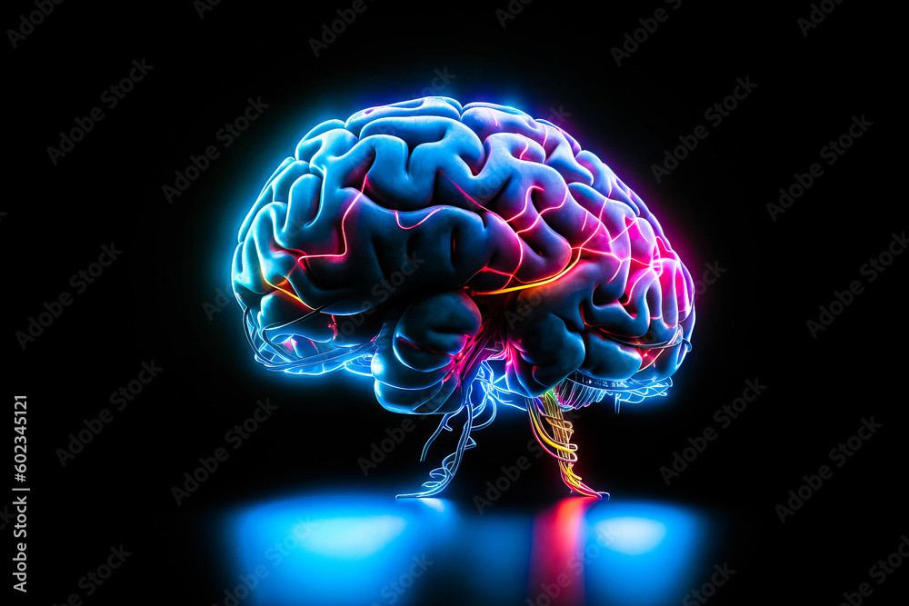 Brain abstract digital human brain. Neural network digital Electrical ...