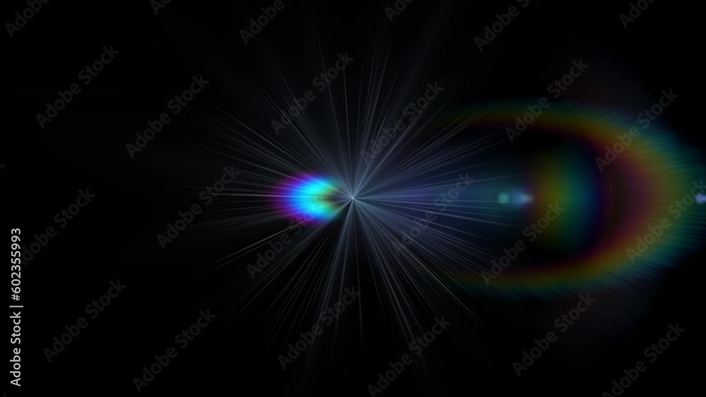 Vídeo do Stock: The light effect glows. Lens Flare bright rainbow ...