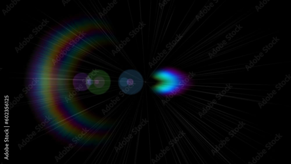 The light effect glows. Lens Flare bright rainbow. chromatic aberration ...