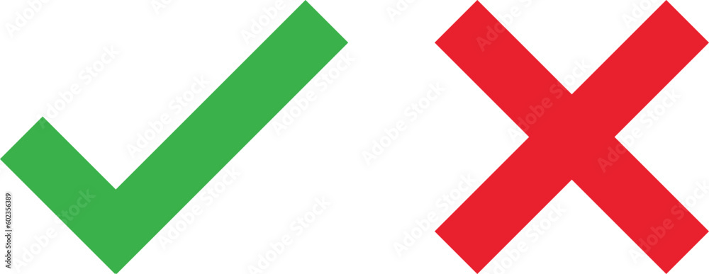 Red and green check mark . Check marks vector icons in red and green ...