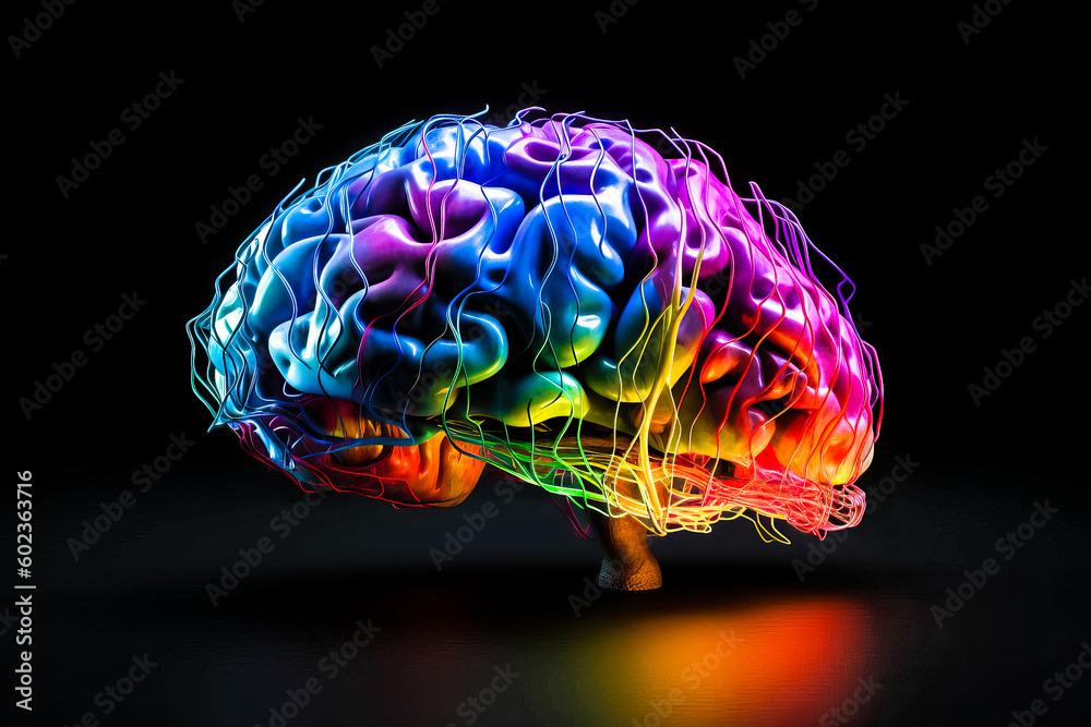 Brain abstract digital human brain. Neural network digital Electrical ...