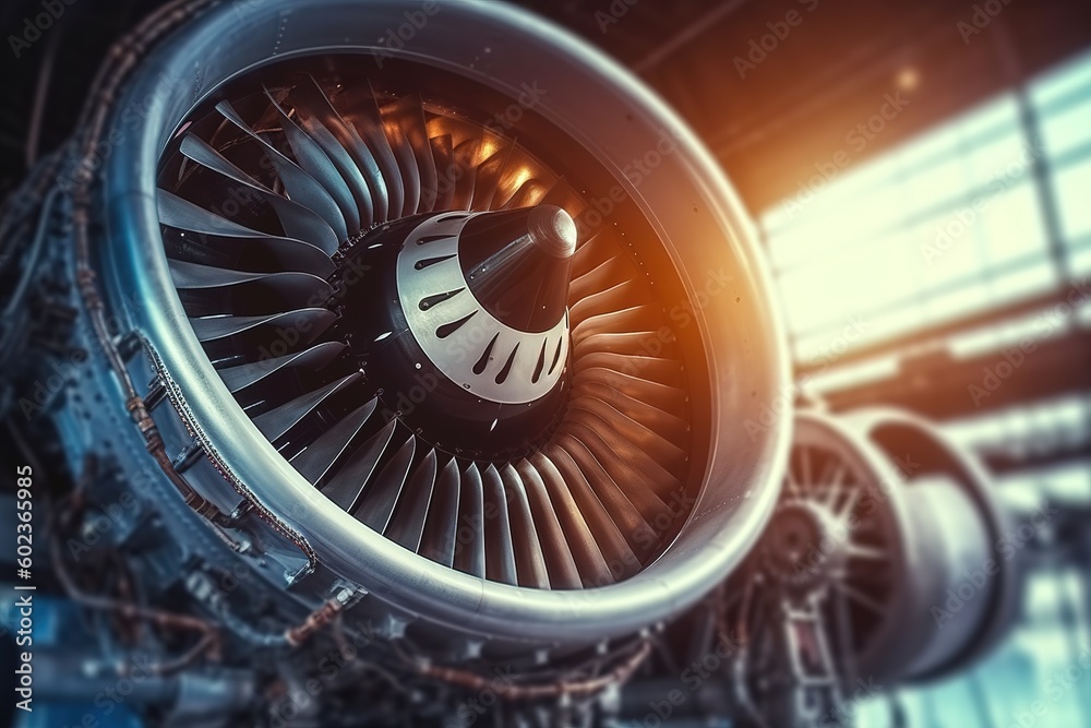 Aircraft engine. Aircraft engine repair and maintenance. Generative AI ...