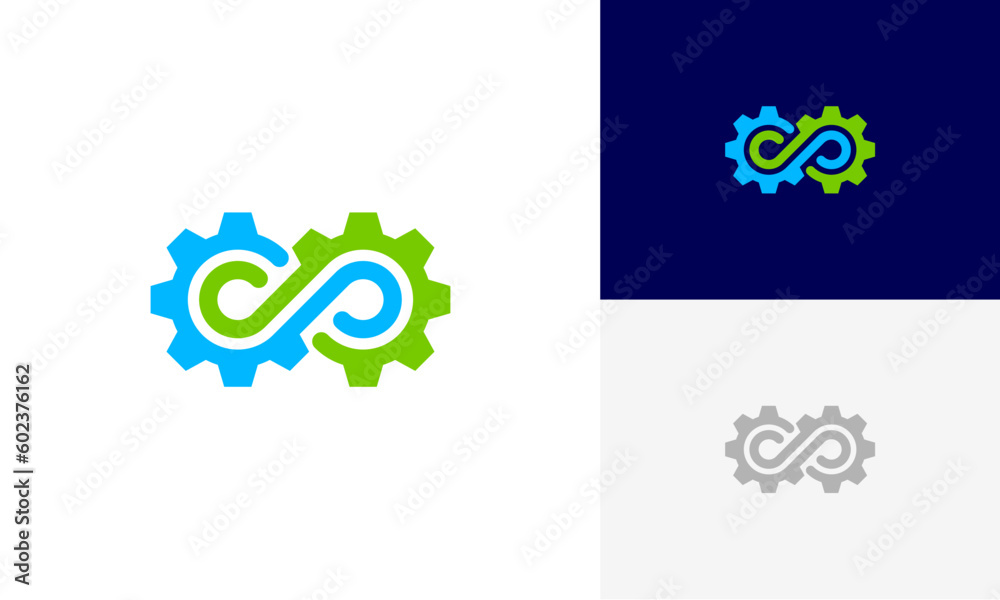 Infinity gear logo design vector Stock Vector | Adobe Stock