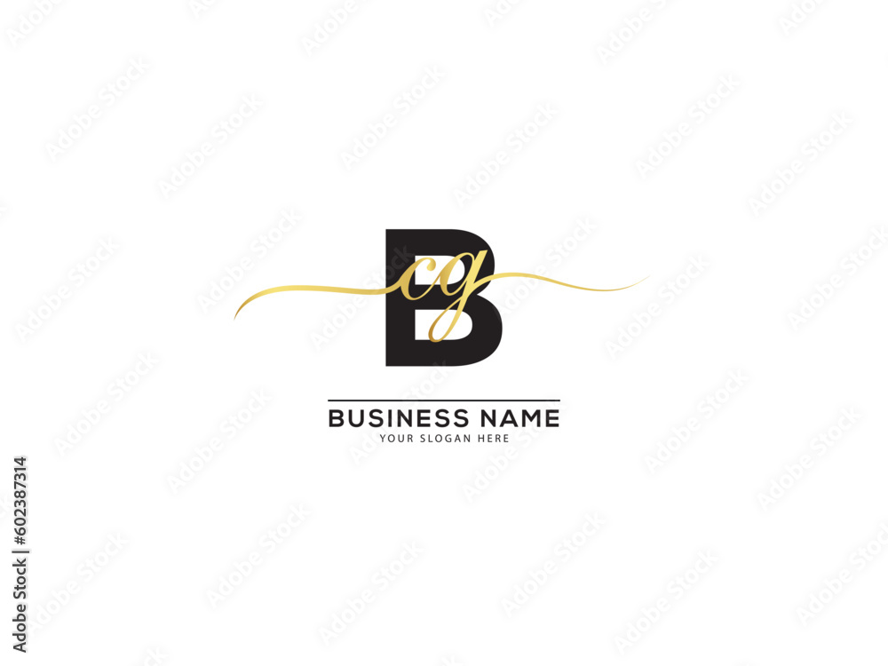 Calligraphy Bcg Luxury Logo, Creative Signature Bcg cbg Logo Letter ...