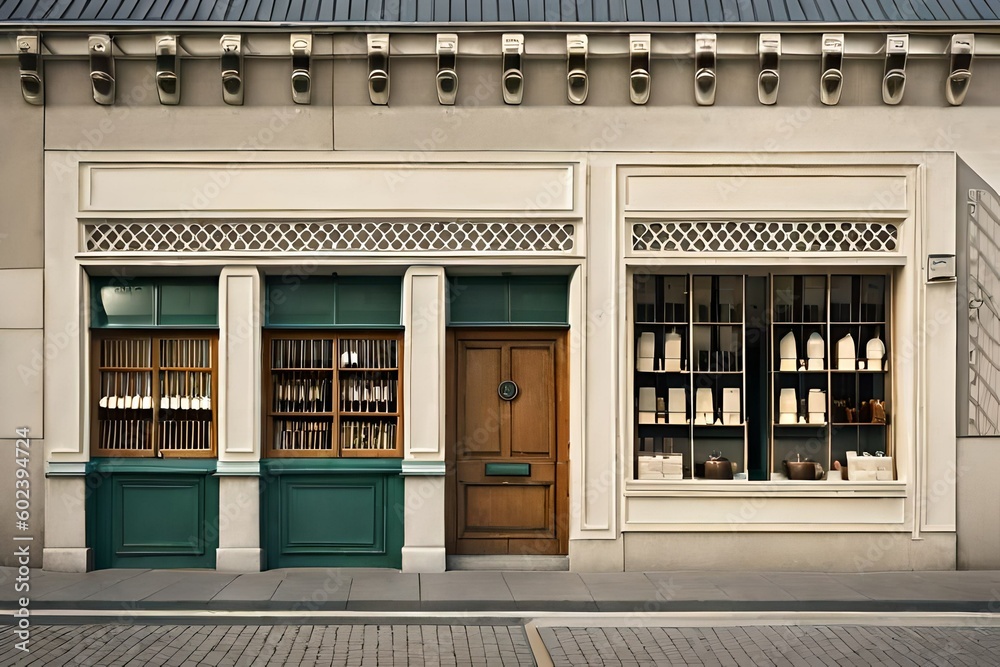 typical Europaen store facade , old village boutique awnings ...