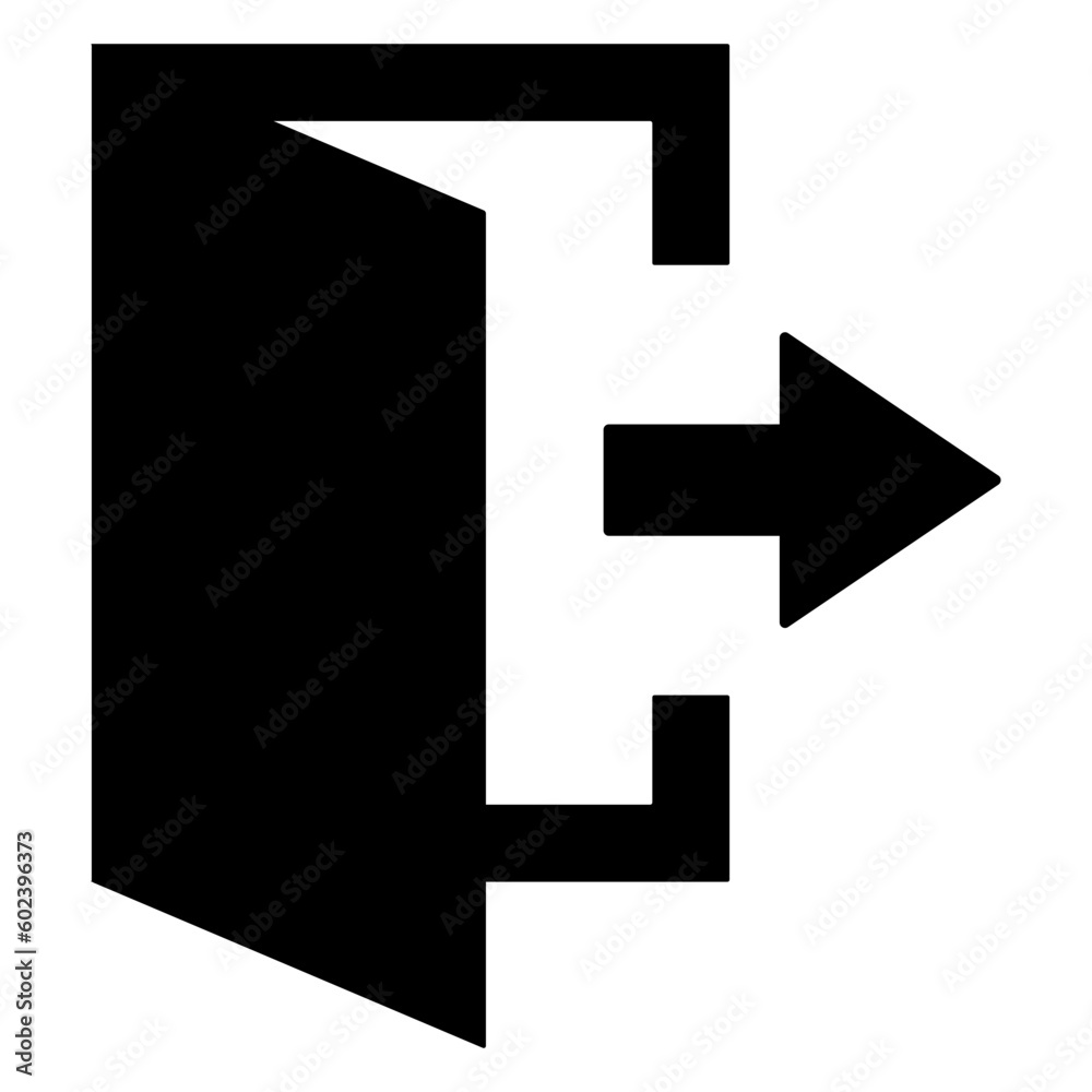 Black exit entry out arrow icon, signin login file share import export ...