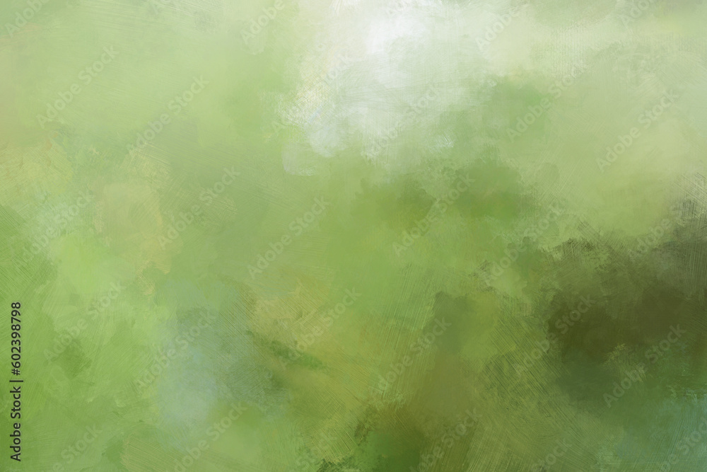 Abstract green oil painting background with brush strokes. High ...