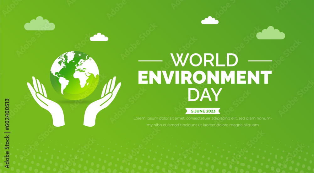 World Environment Day background or banner design template green and ...