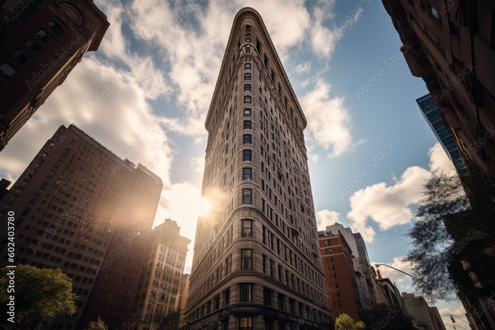 Iconic building unique triangular shape and Beaux-Arts style make it a ...