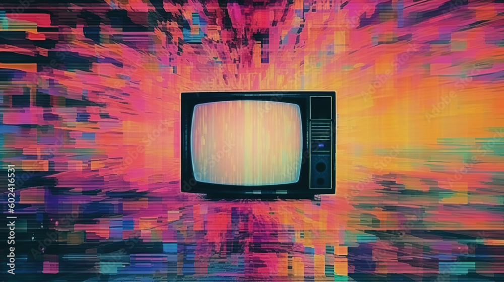 Digital pixel glitch abstract background overlay. Distorted broken CRT ...