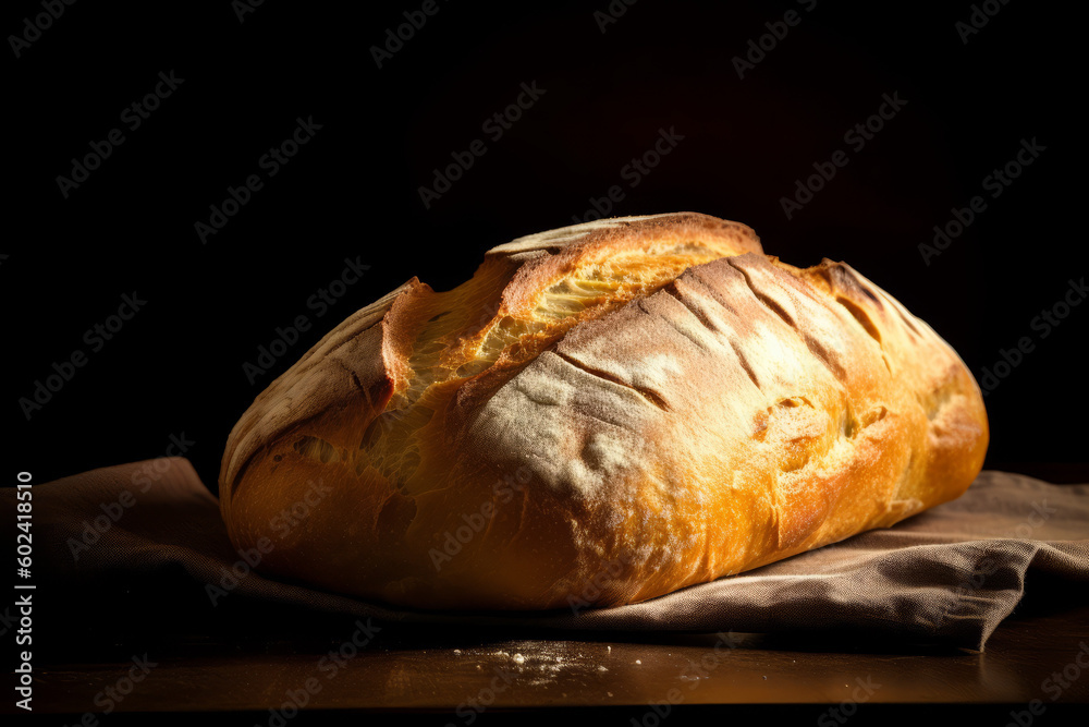 fresh baked white bread, created with Generative AI Technology Stock ...