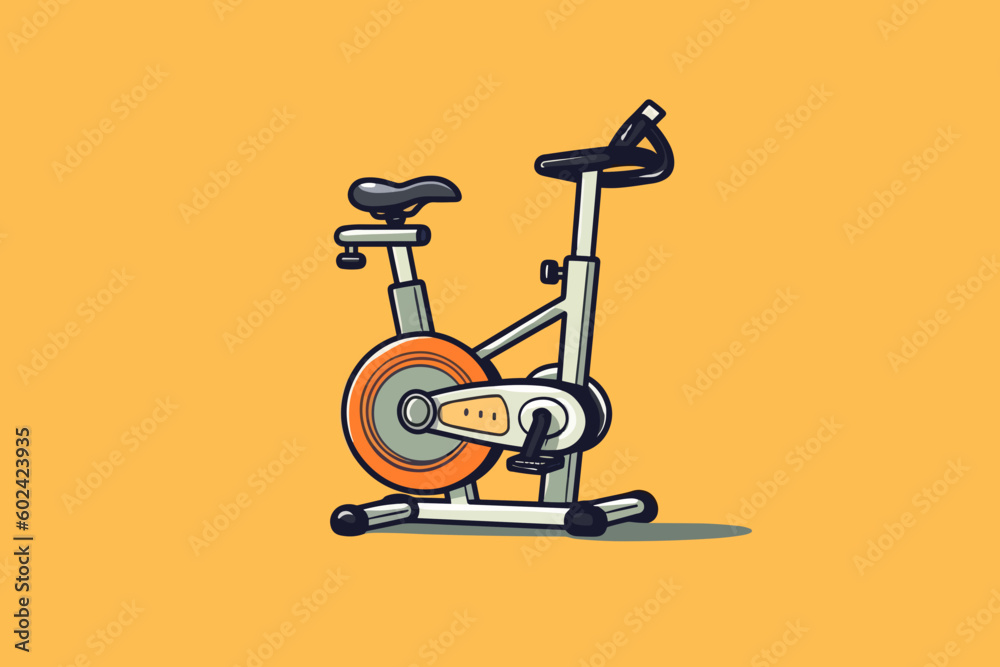 Vektorová grafika „Doodle inspired Exercise bike, cartoon sticker ...