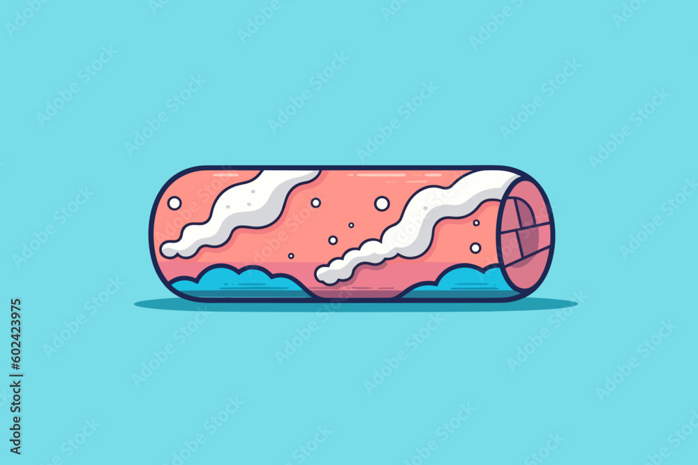 Doodle Inspired Foam Roller Cartoon Sticker Sketch Vector Illustration Stock Vector Adobe