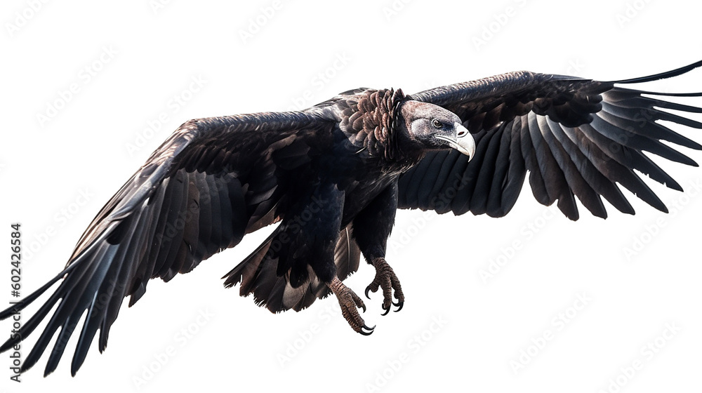 A flying vulture on a transparent background. Generative AI. Stock ...