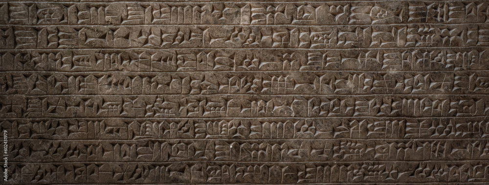 Ancient cuneiform Sumerian text. Historical background on the theme of ...