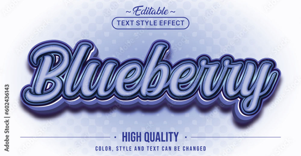 Editable text style effect - Blueberry text style theme. Stock Vector ...
