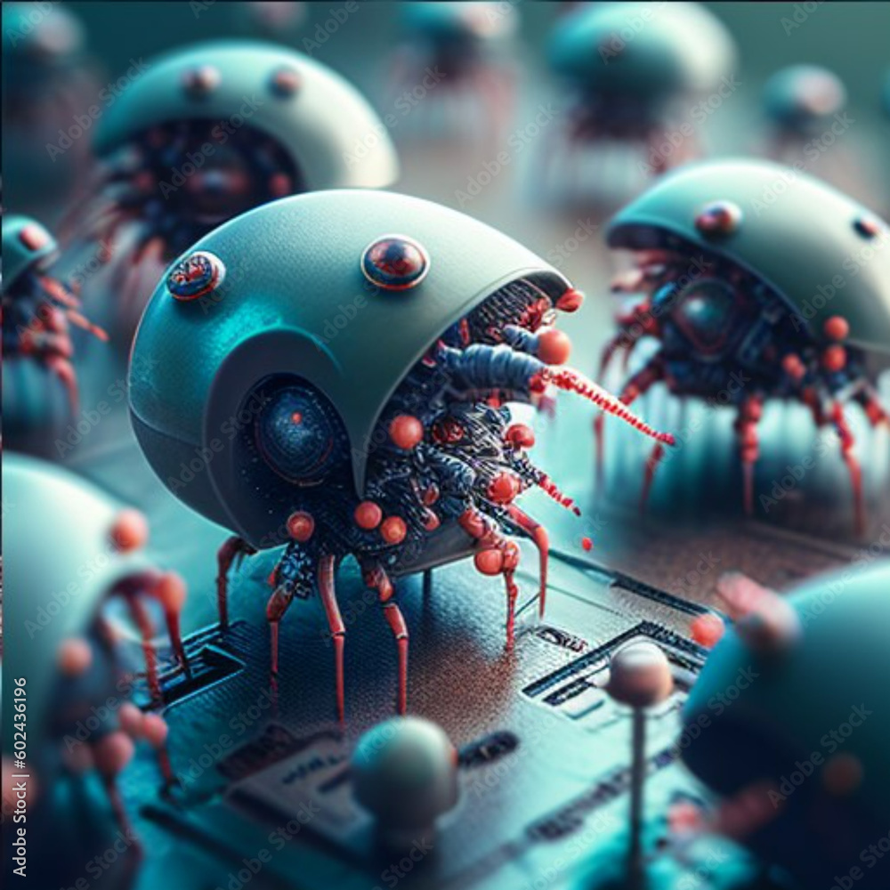 Unleashing the Nanobots: Micro Machines Changing the Game. Illustration, AI generative using ...