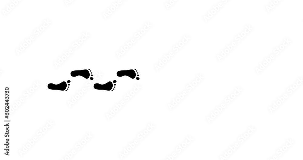 Feet loader loop animation. 4K resolution animation. Human foot print ...