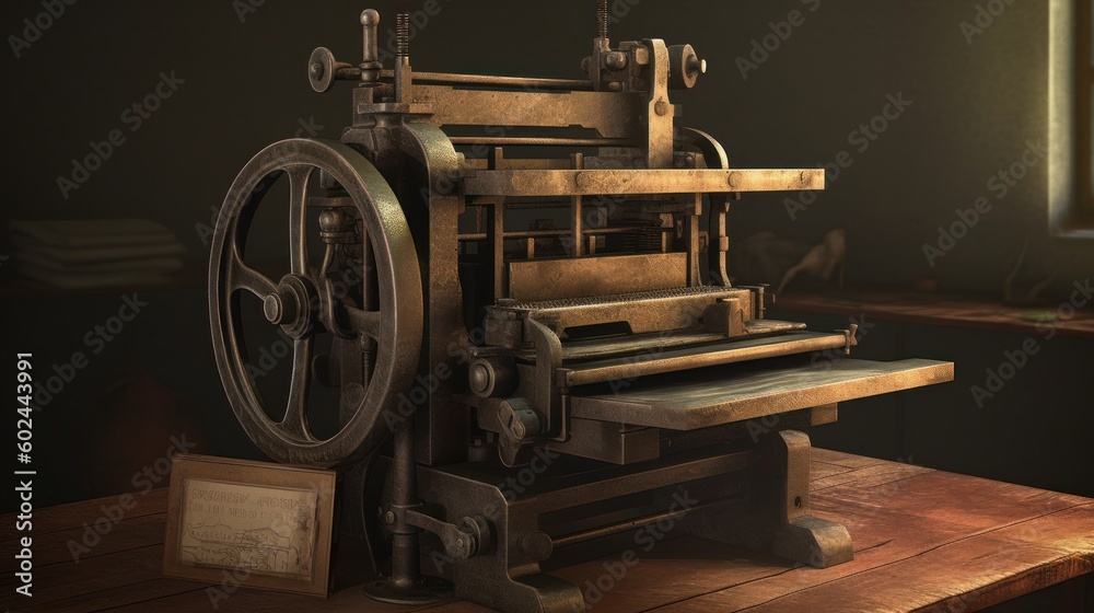 Inventor of the printing press. AI generated Stock Illustration | Adobe ...