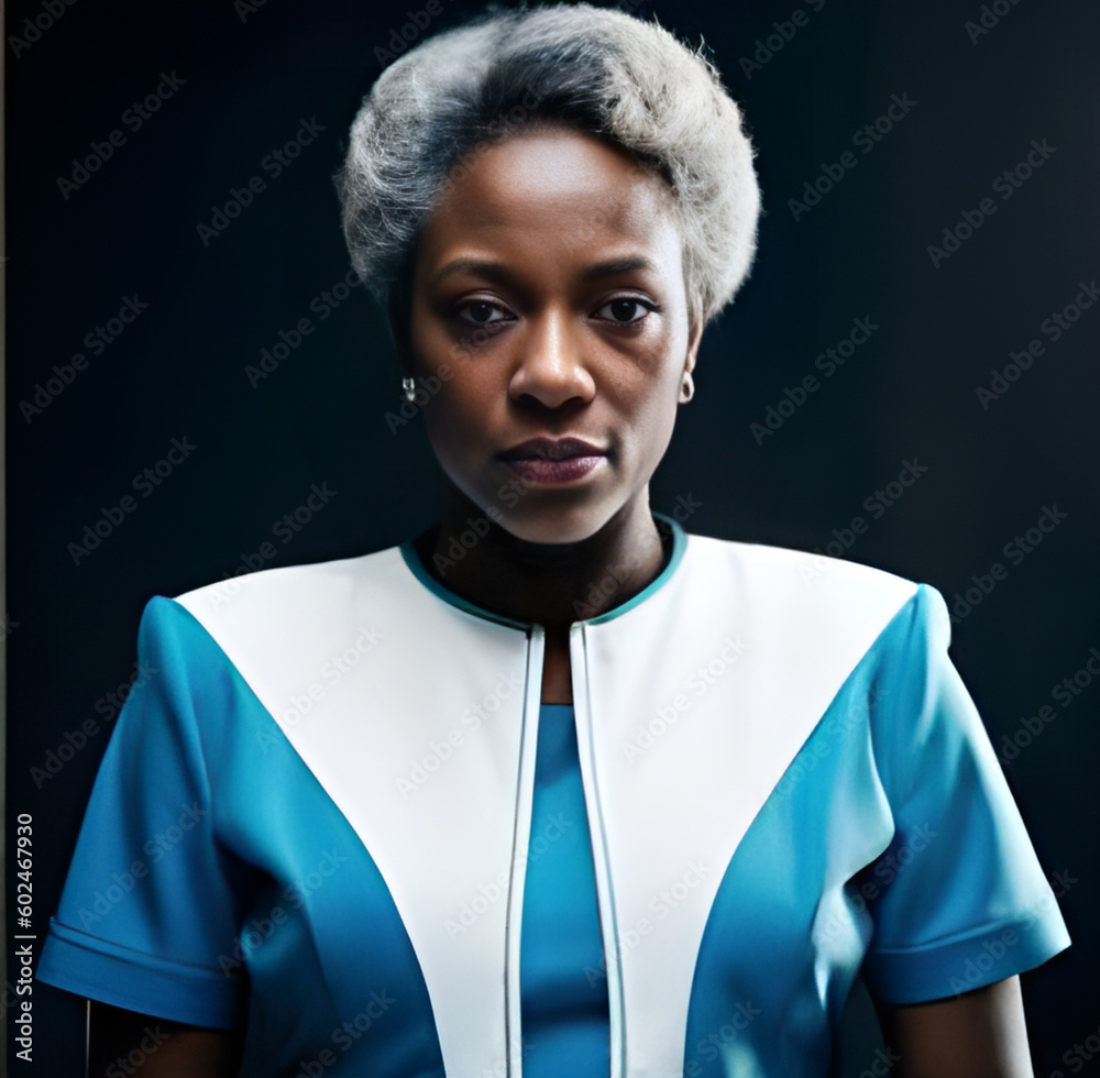 Portrait of a Motswana woman from Botswana wearing the colours of the ...