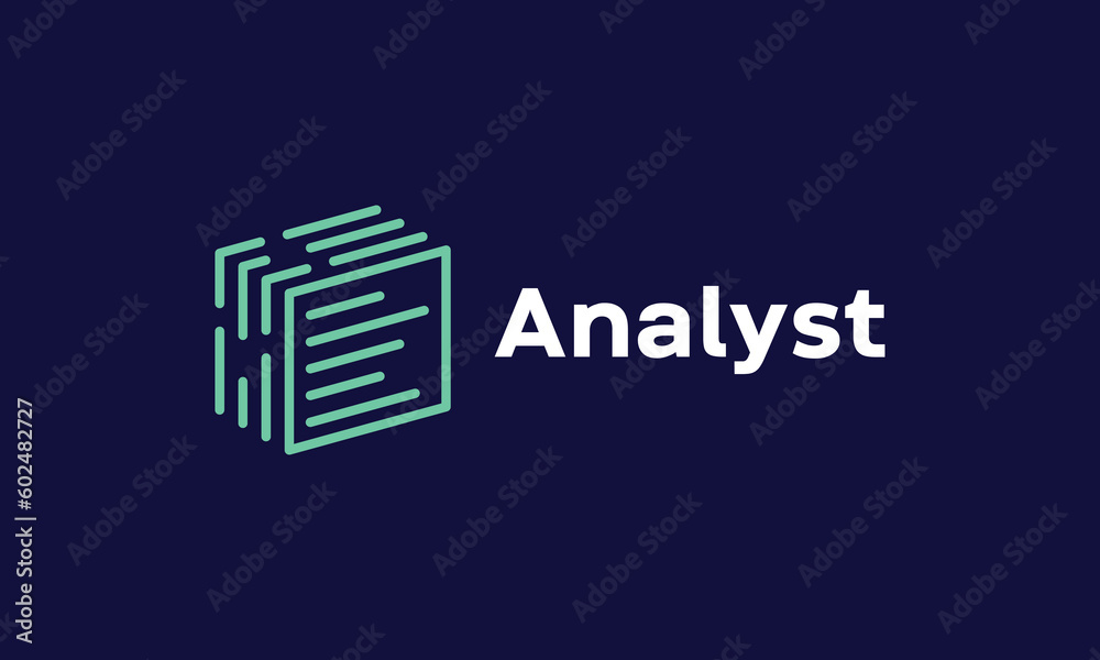 Data analyst logo vector statistic chart graphic diagram financial ...