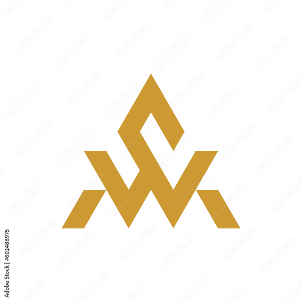 logo design vector monogram AWS simple unique Stock Vector | Adobe Stock