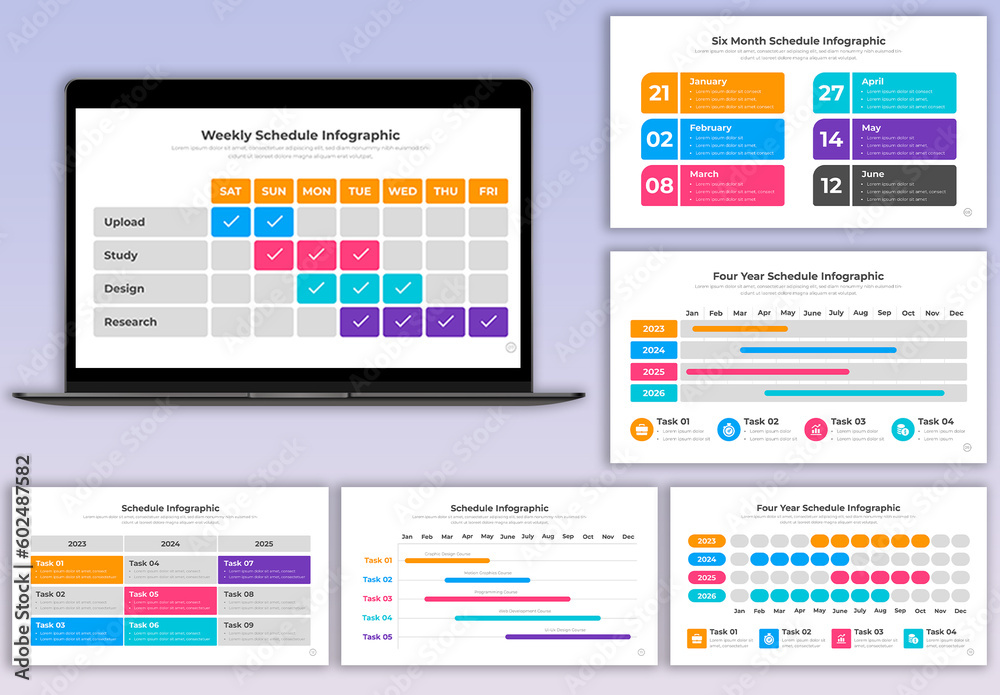 Schedule Timeline Infographic Stock Template | Adobe Stock