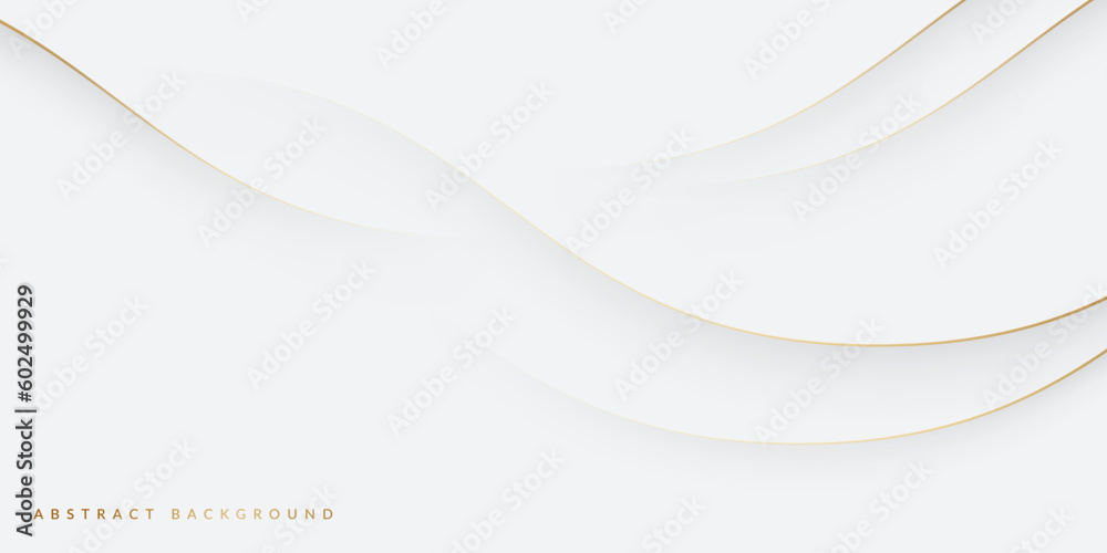 White abstract background with golden lines Stock Vector | Adobe Stock