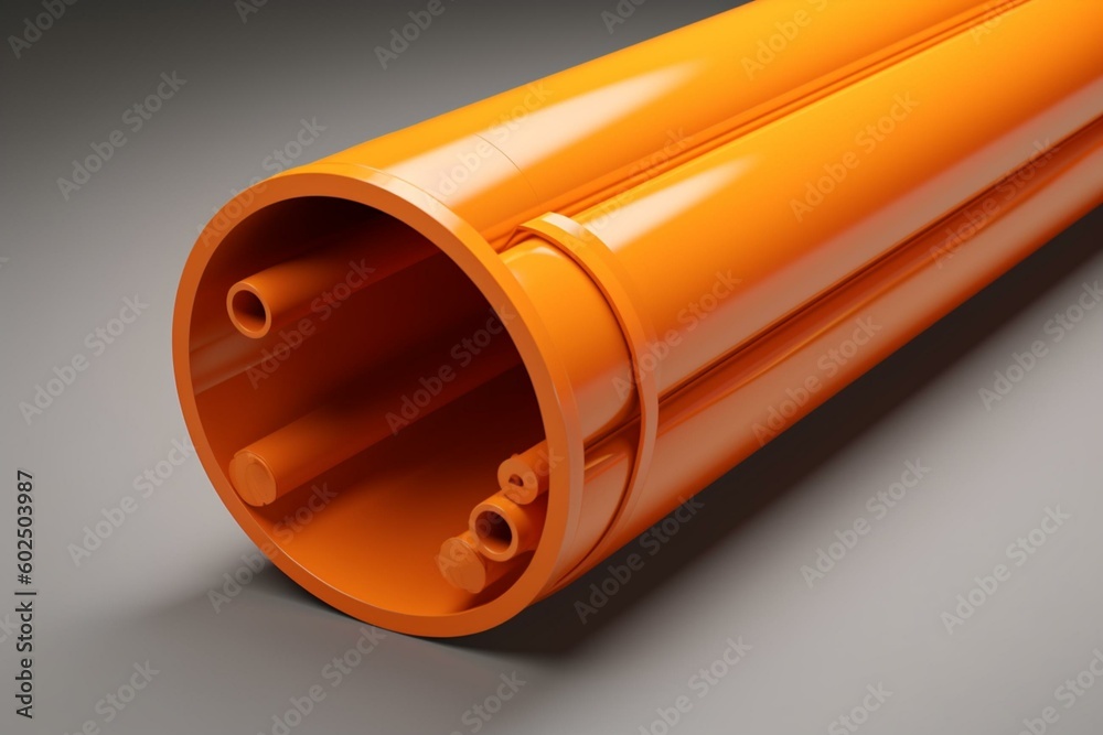 3d illustration of plastic conduit tube for electrical installation on ...