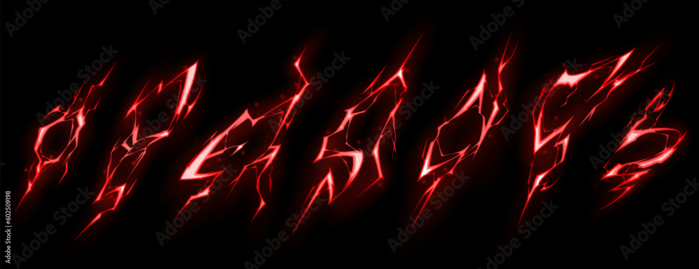 Thunder lightning vector electric power effect isolated on black ...