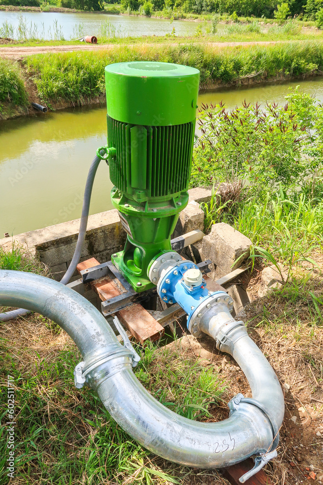 Turbine electric motor draw water ditch river particular detail ...