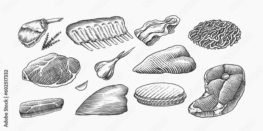 Red Meat Products Veal Beef Ribs Bacon Jamon Mortadella Lamb Beef Steak Pork Sausage