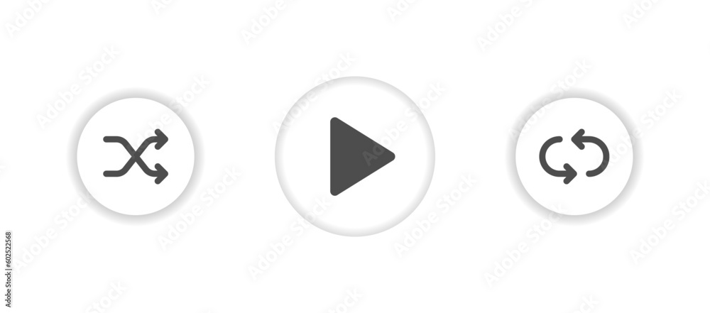 Music player interface icon on light background. Podcast symbol. UI ...