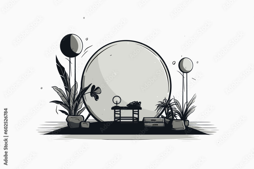 Doodle inspired Stage prop, cartoon sticker, sketch, vector ...