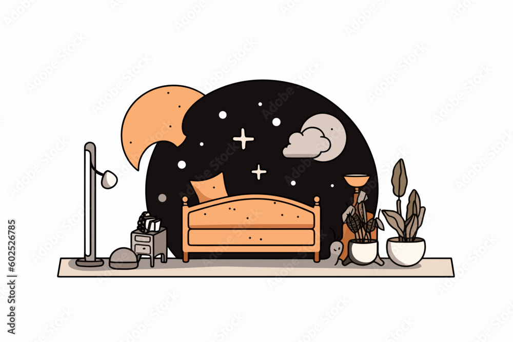 Doodle inspired Stage prop, cartoon sticker, sketch, vector ...