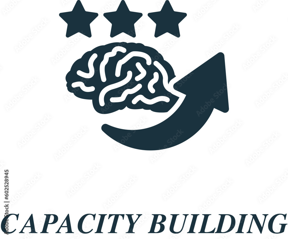 Capacity building icon. Monochrome simple sign from charity and non ...