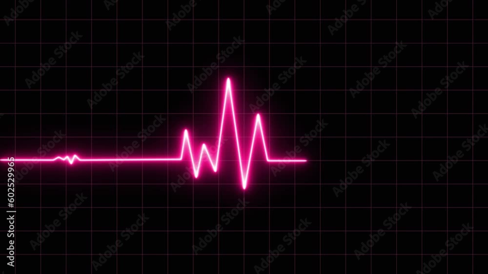 Neon effect heartbeat line seamless looping video. Heartbeat Monitor ...