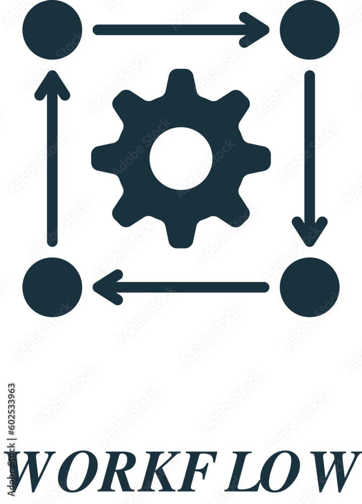 Workflow icon. Monochrome simple sign from data analytics collection ...