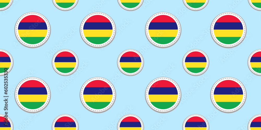 Mauritius round flag seamless pattern. Mauritian background. Vector ...