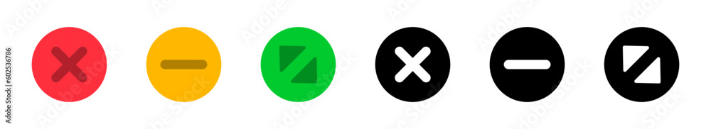 Maximize And Minimize Web Button Web Browser Window Button Set Web Buttons Vector Set